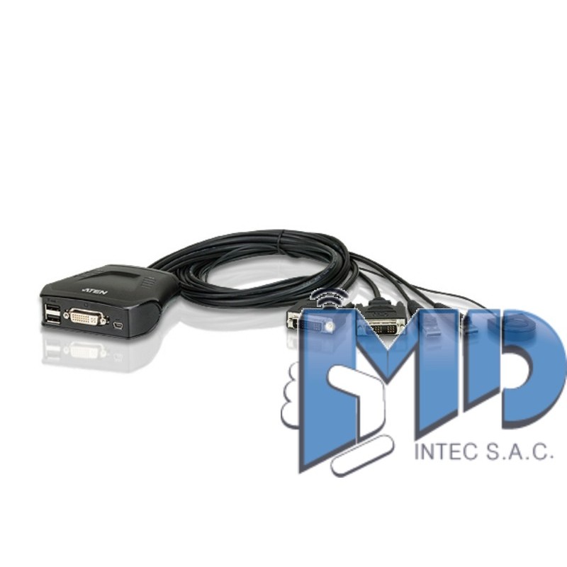 CS22D - Conmutador KVM con cable DVI USB de 2 puertos - MD INTEC SAC